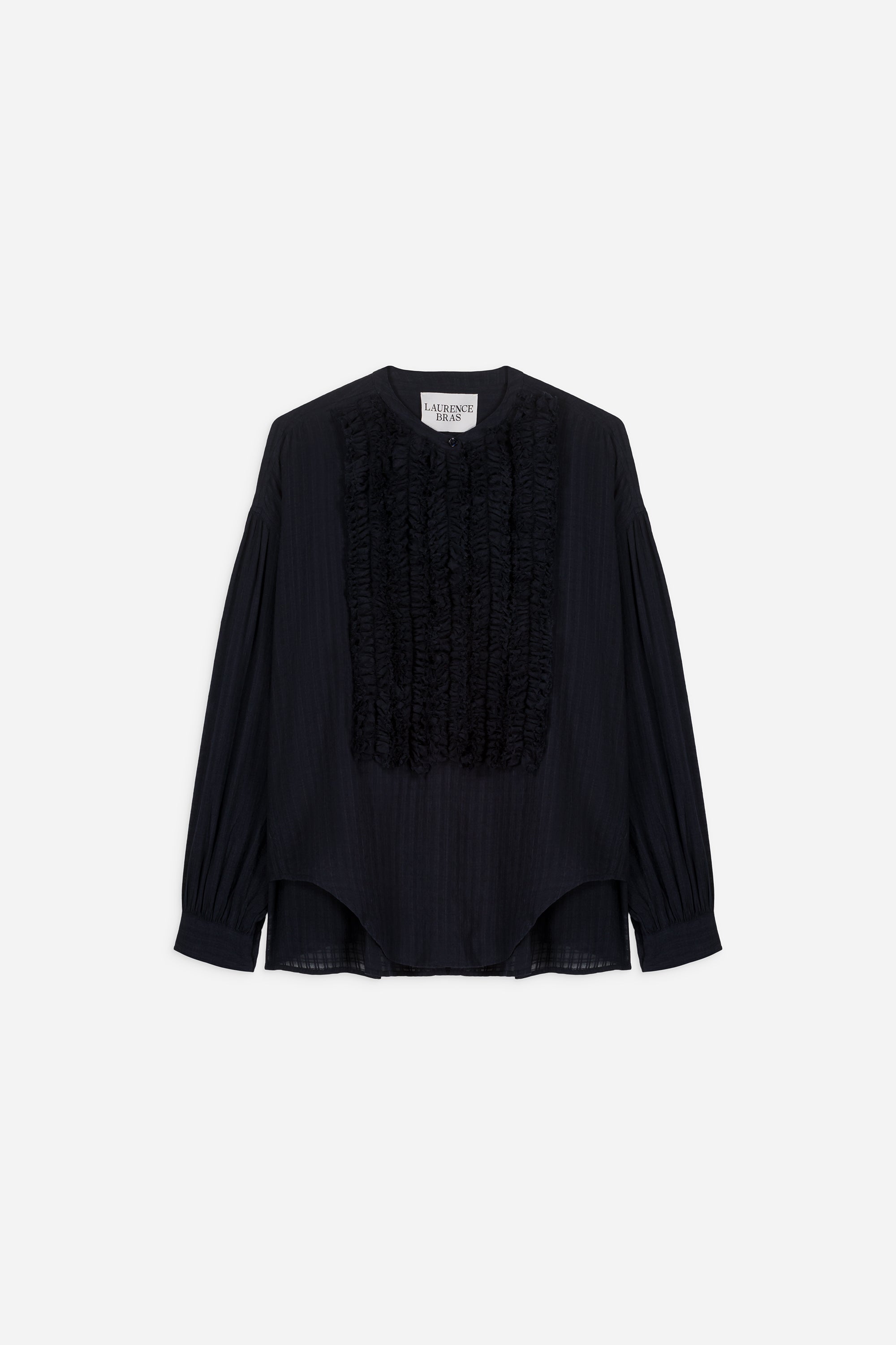 Chemise Maggi bleu - Col Jabot - Laurence Bras